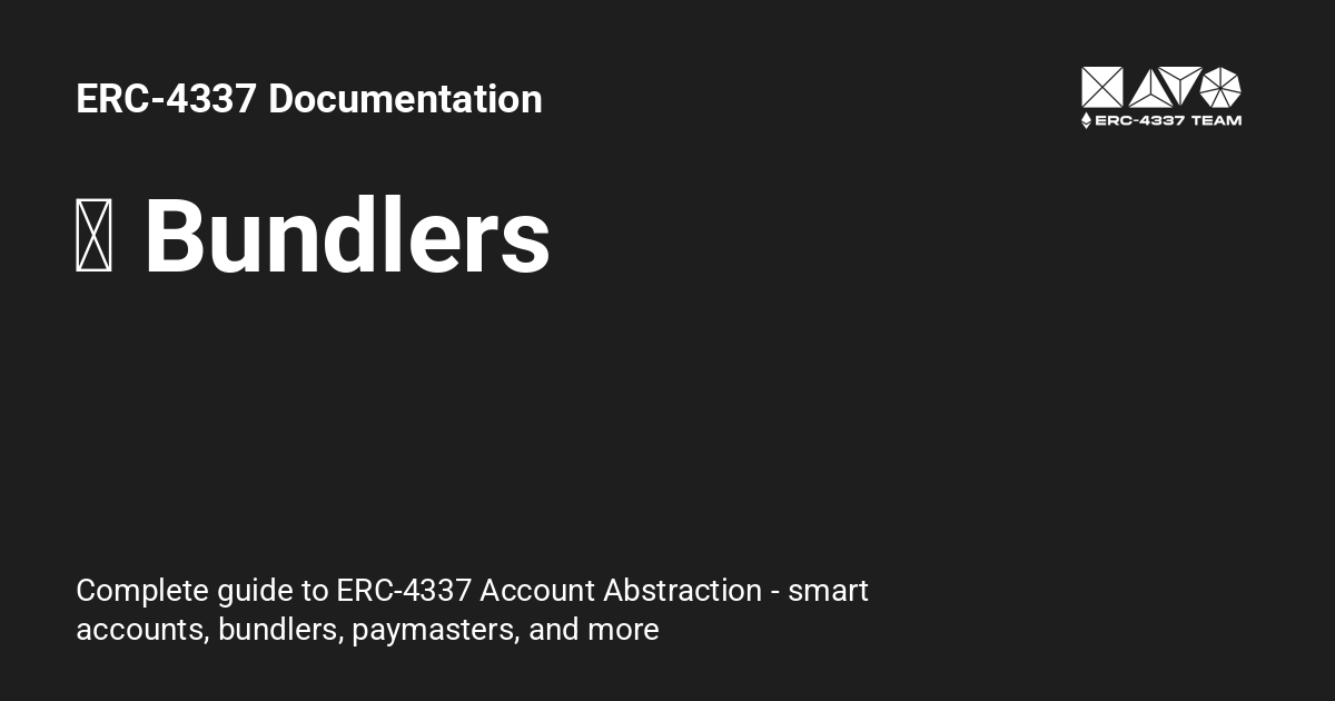 рџ Bundlers Erc 4337 Documentation