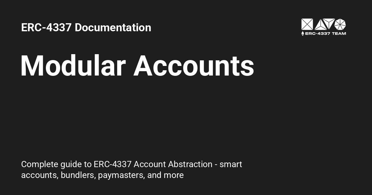 Modular Accounts - ERC-4337 Documentation